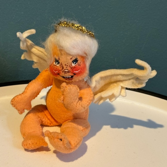 Annalee | Holiday | Vintage Annalee Felt Angel Cherub With Gold Halo ...